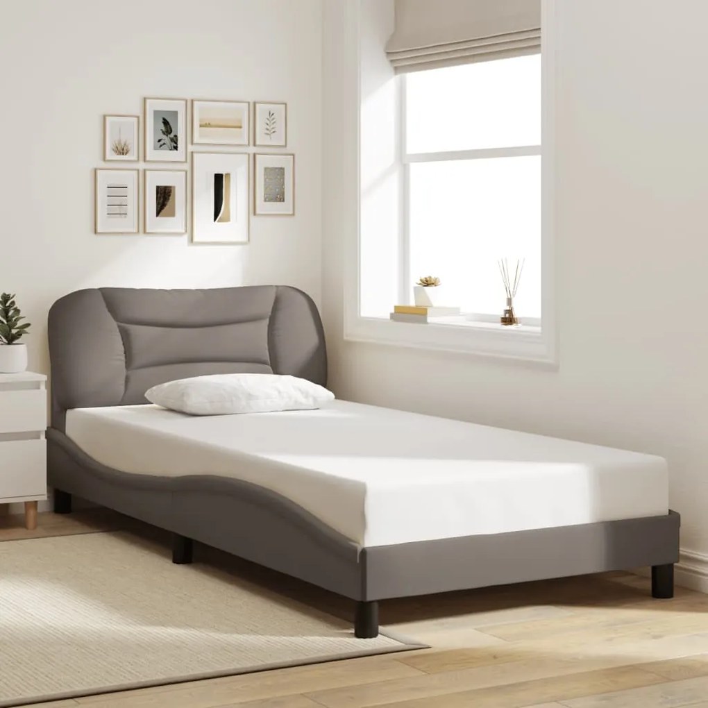 Rám postele s LED bez matrace Hvar Taupe 100x200 cm Látka 3213687
