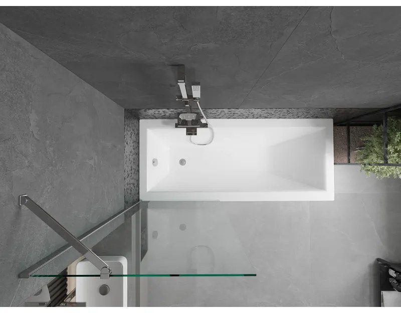 Mexen Next, vanová zástěna 1-křídlová 70 x 150 cm, fixní křídlo, 6 mm čiré sklo, chromový profil, 895-070-000-00-00-01
