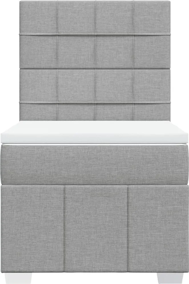 Box spring postel s matrací světle šedá 80 x 200 cm textil 3293795