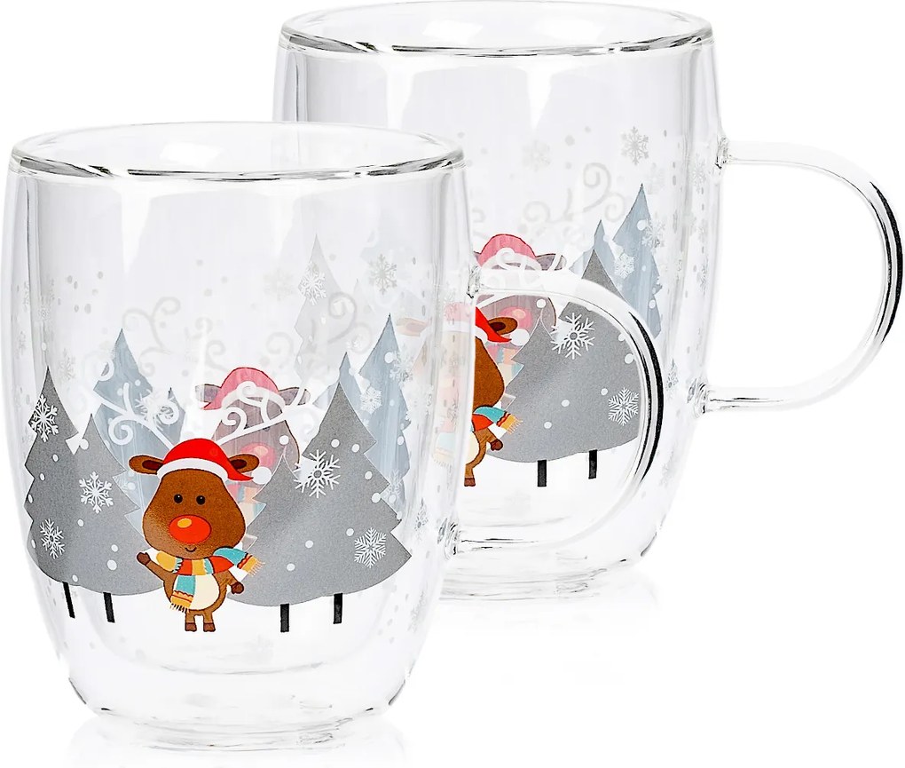 4Home Termo sklenice Mug Reindeer Hot&Cool 270 ml, 2 ks