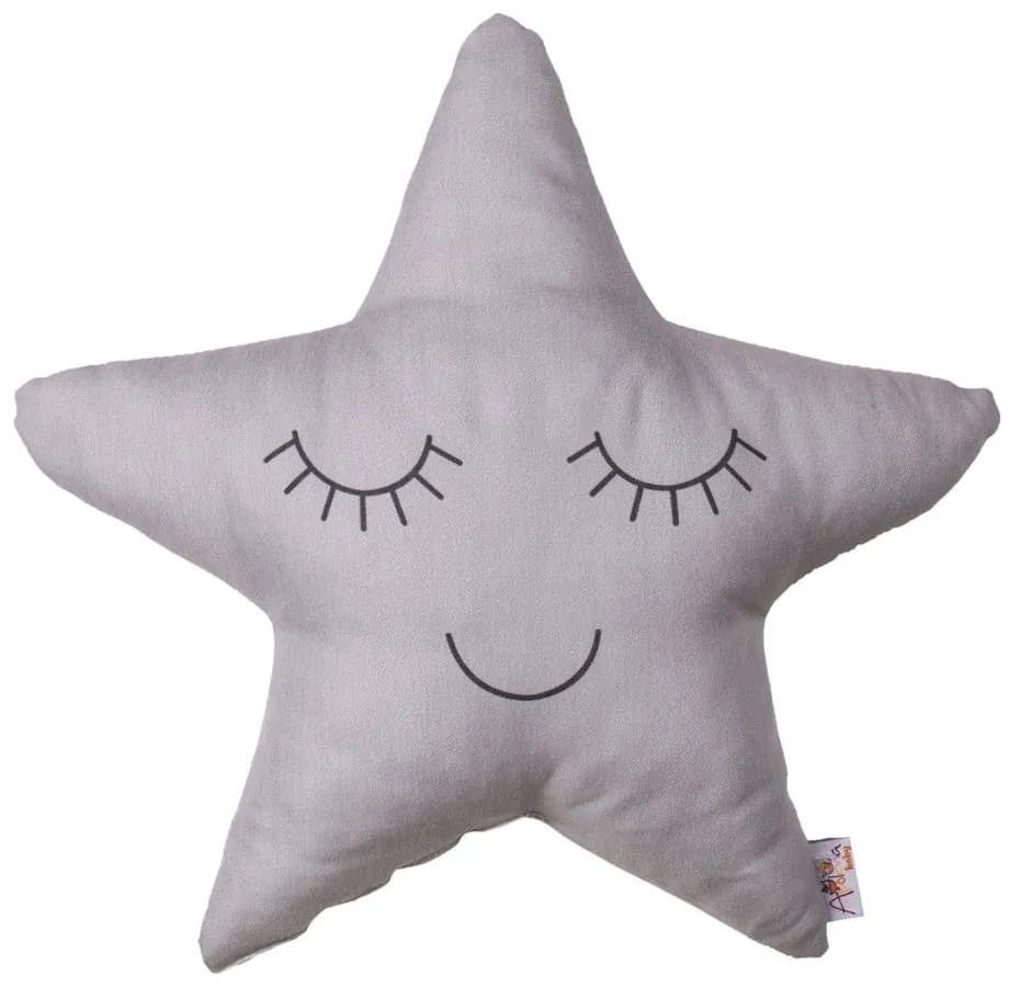 Šedý dětský polštářek s příměsí bavlny Mike & Co. NEW YORK Pillow Toy Star, 35 x 35 cm