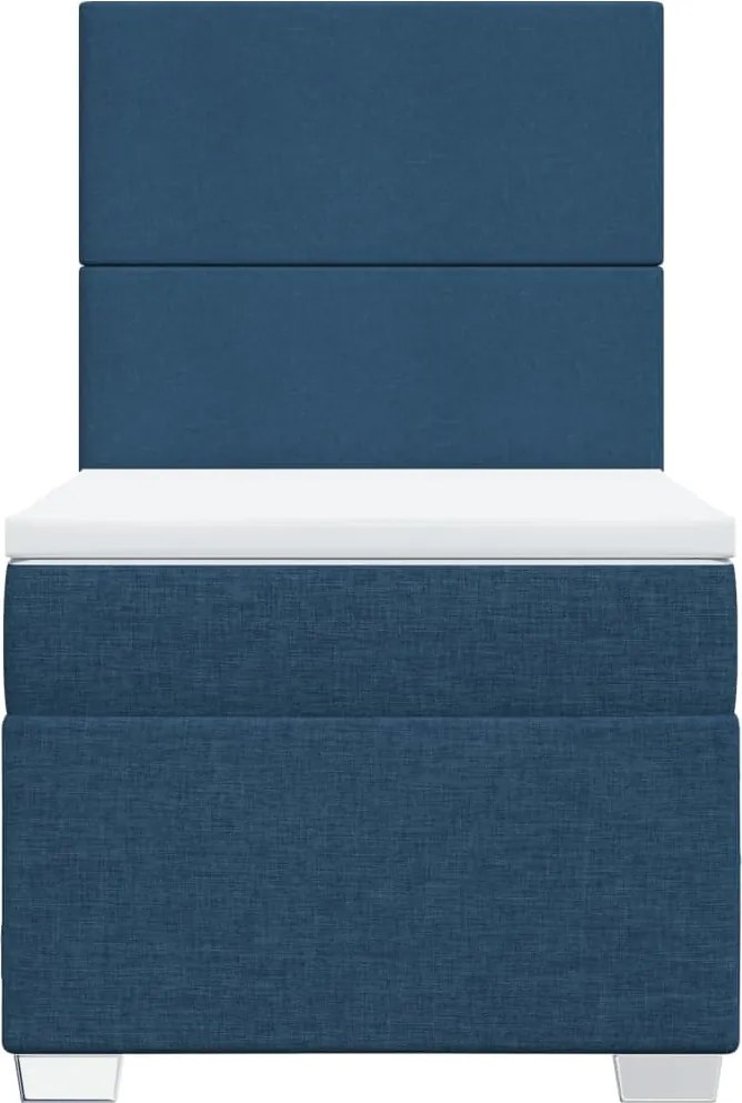 Box spring postel s matrací modrá 80x200 cm textil 3292614