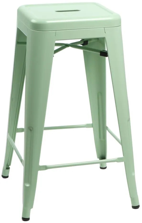 Culty Zelená kovová barová židle Tolix 66