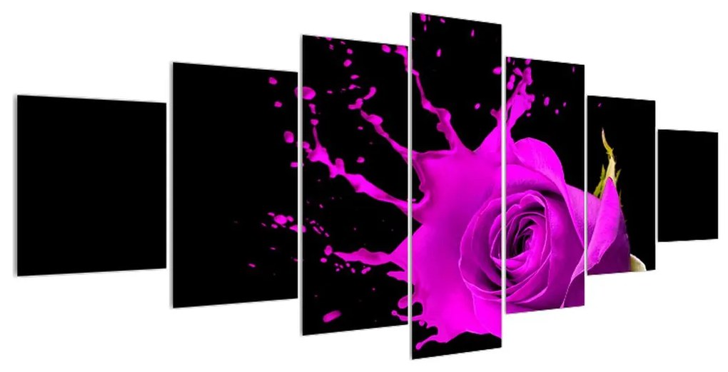 Obraz fialové růže (210x100 cm)
