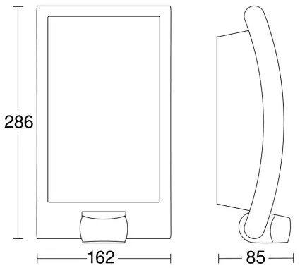 Venkovní nástěnné svítidlo Steinel L 22 antracit 035709 1xE27/60W s pohybovým čidlem