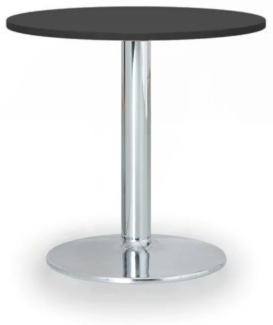 Konferenční stolek ZEUS II, průměr 60 cm, chromovaná podnož, grafit