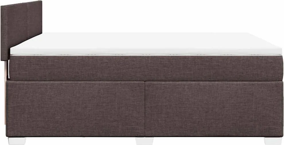 Box spring postel s matrací tmavě hnědá 140x190 cm textil 3285879