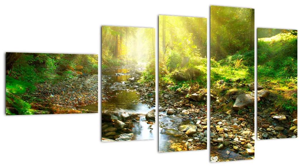 Obraz řeky v zeleném lese (110x60 cm), 40 dalších rozměrů