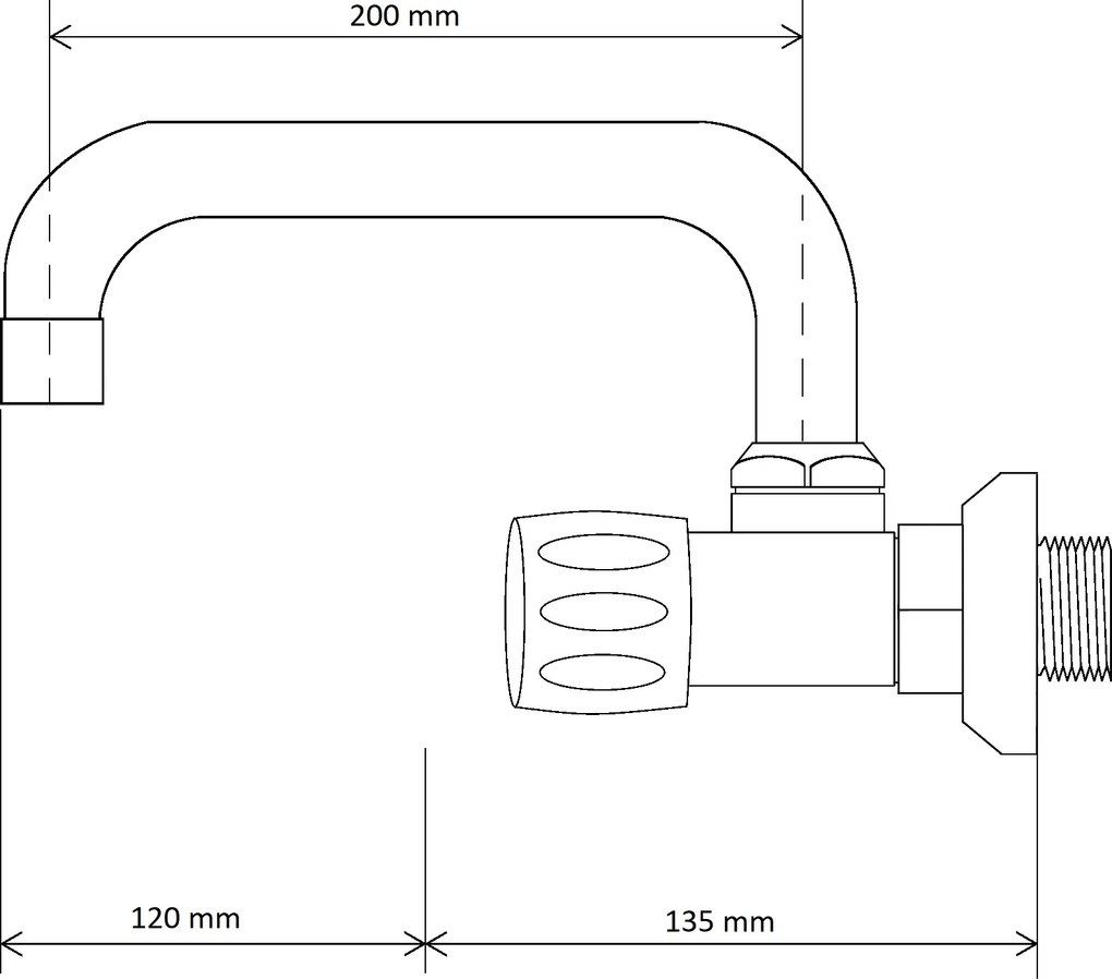 Gamma CLASIC C, umyvadlová/kuchyňská baterie s výlevkou 20cm, 150 mm, chromová, GMA-BCCS-C-CH