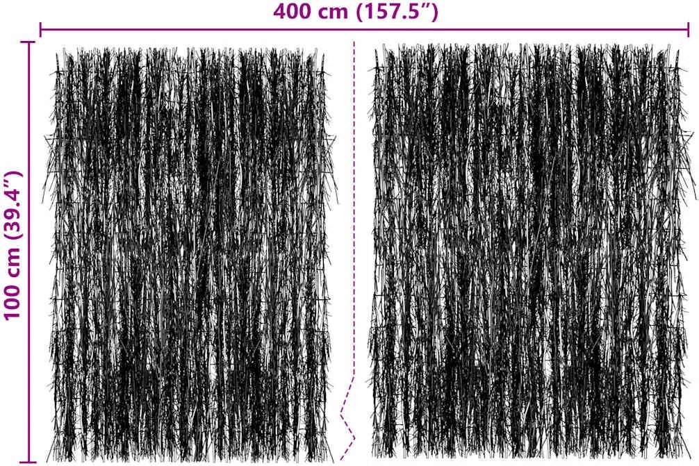 Zahradní plot z mlází 400 x 100 cm 141607