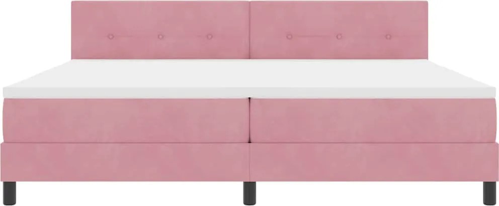 Postel s boxspringem s čelo Růžová 200 x 200 cm samet 3339199