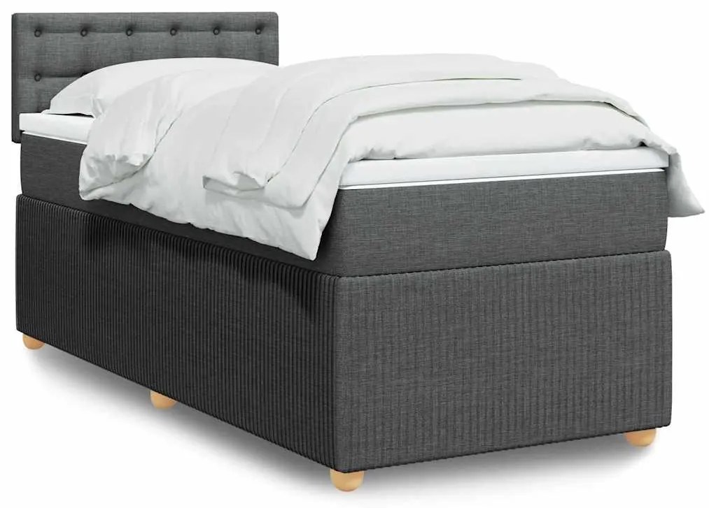 Box spring postel s matrací tmavě šedá 90x190 cm textil 3287326