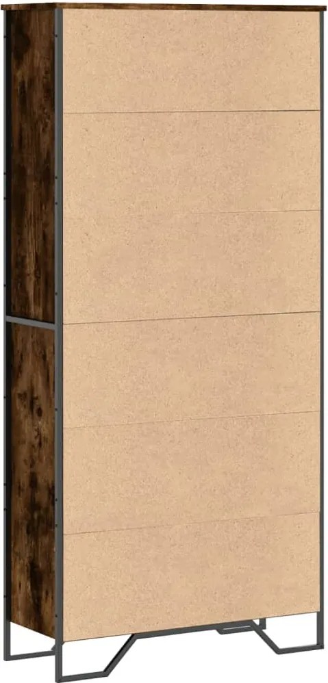 Knihovna kouřový dub 80 x 31 x 169 cm kompozitní dřevo 3295314