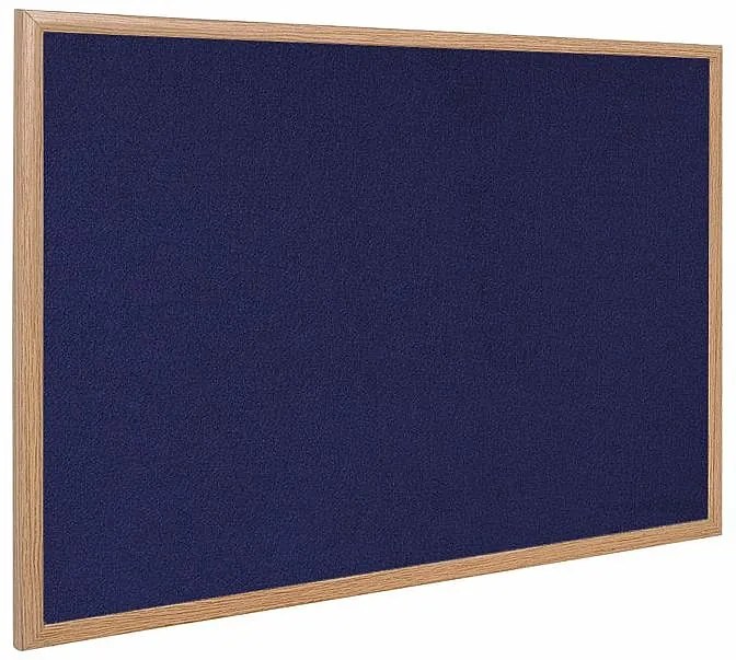 Textilní nástěnka dřevěný rám 150 x 100 cm (modrá)