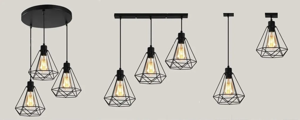 Toolight - Stropní lampa Reno 1xE27 180986, černá, OSW-00011