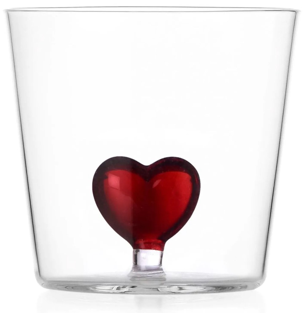 Ichendorf Milano designové sklenice na vodu Cuore Red Heart