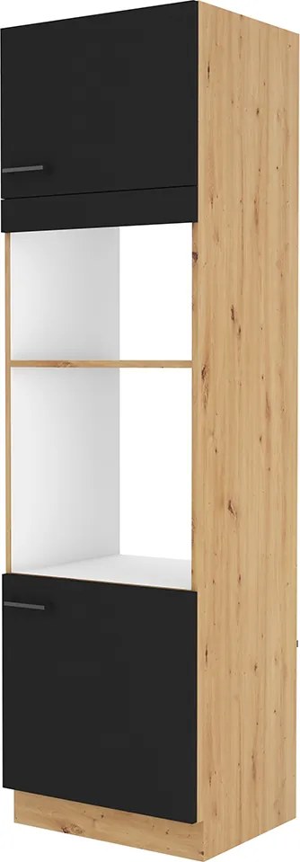 MODENA | vysoká skříňka 60 DPM-210 2F na vestavnou troubu a mikrovlnku | 60 cm | artisan/černá