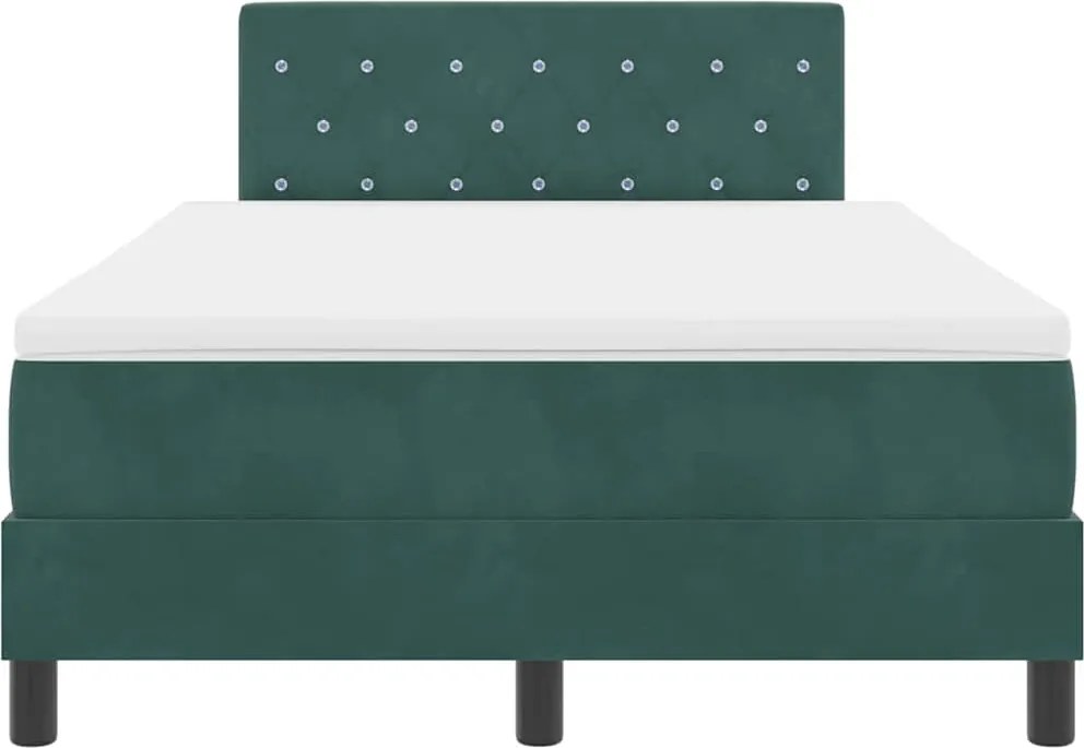 Postel s boxspringem s matrací Tmavě zelená 120 x 200 cm samet 3339101