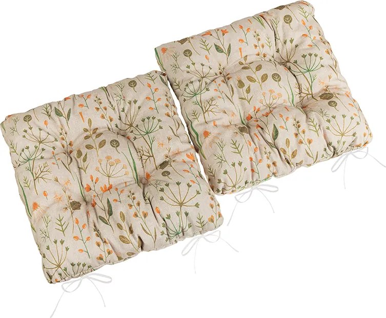 Bellatex Sedák Dita prošívaný - SET 2ks Oranžová,Zelená,Béžová 40x40 cm