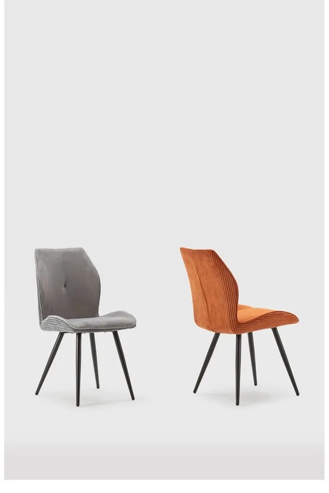 Světle šedé manšestrové jídelní židle v sadě 2 ks Adaya – Marckeric