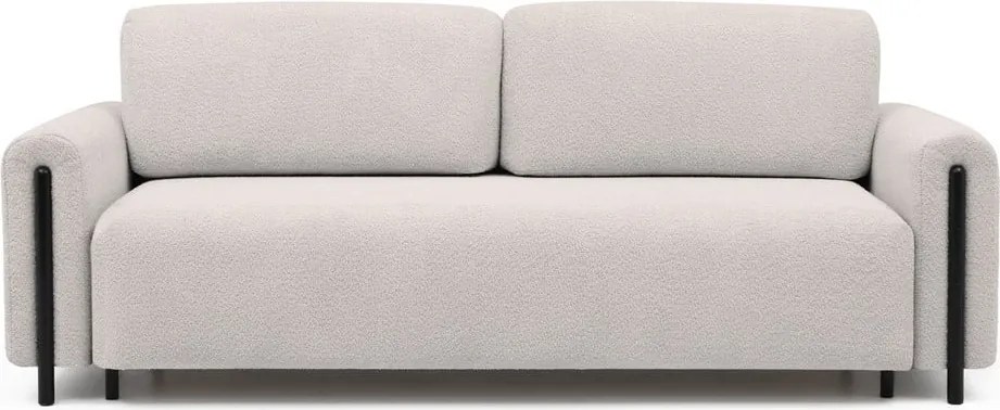 Béžová rozkládací/s úložným prostorem pohovka z textilie bouclé 244 cm Arcadova – ELTAP