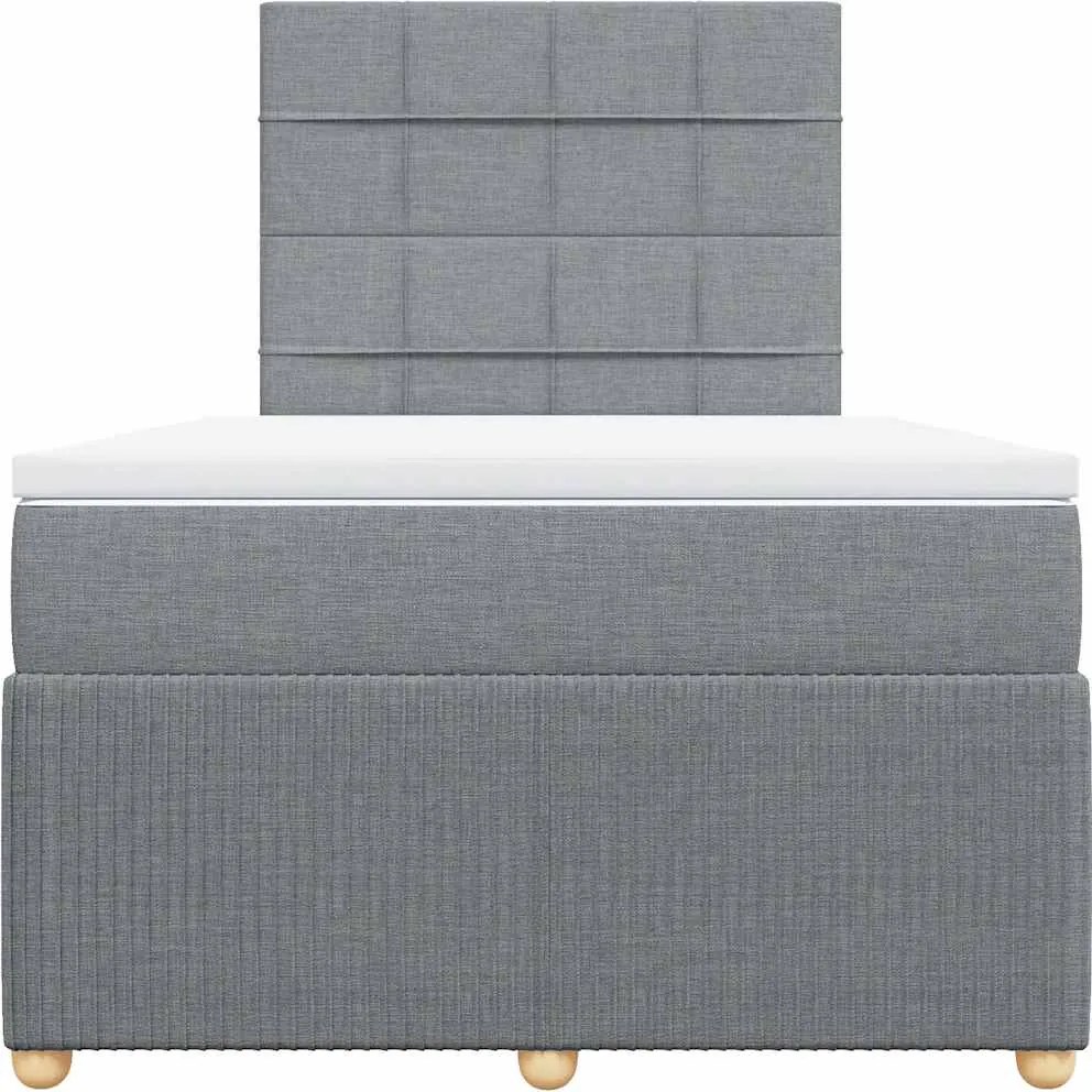 Box spring postel s matrací světle šedá 120 x 200 cm textil 3292023
