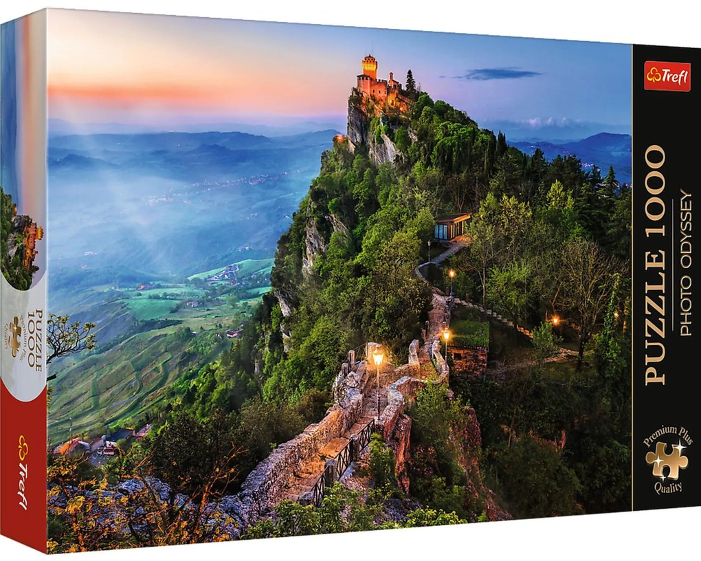 Trefl Puzzle Premium Plus - Photo Odyssey: Cesta Tower,San Marino 1000 dílků 68,3x48cm v krabici 40x27x6cm