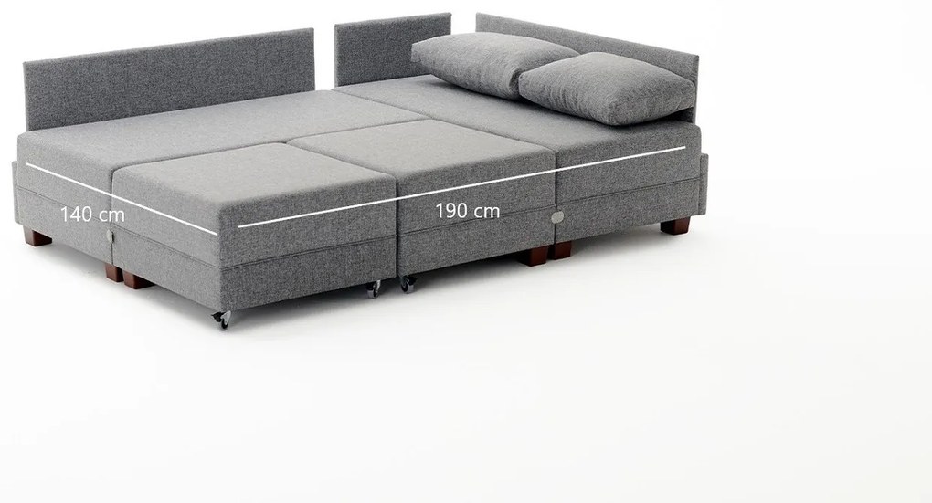 Designová rohová sedačka Ramesha 280 cm antracitová - levá