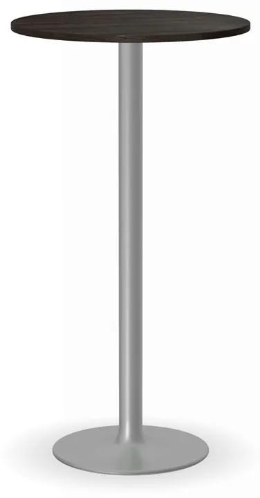 Koktejlový stůl OLYMPO II, průměr 600 mm, šedá podnož, deska wenge