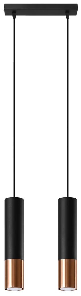 Sollux Lighting Závěsné svítidlo LOOPEZ 2 černá/měď