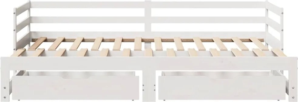 Válenda se zásuvkami bílá 90 x 200 cm masivní borovice 3302145