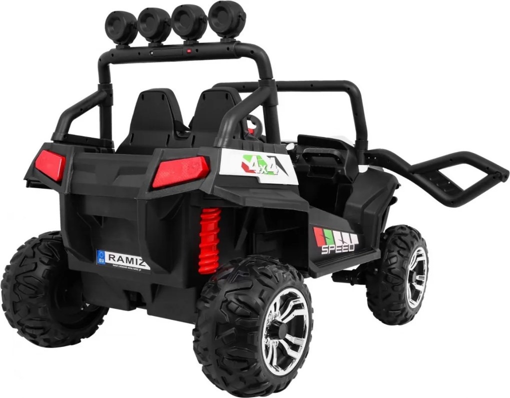 Ramiz Terénní bugina Strong pro děti bílá + pohon 4x4 + dálkové ovládání + nosič zavazadel + rádio MP3 + LED
