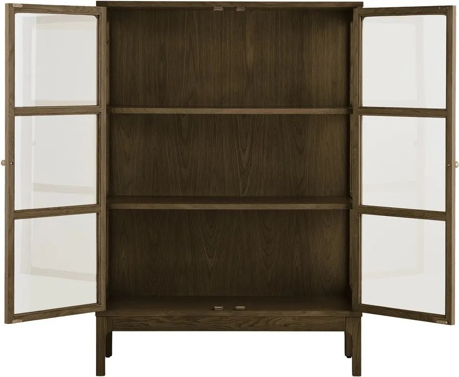 Tmavě hnědá vitrína v dekoru dubu 90x126x40 cm Zamora – House Nordic