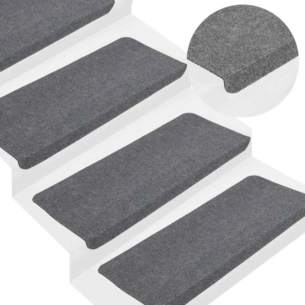 Samolepicí podložky na schody 30 ks šedé 65x24,5x3,5 cm 3365913