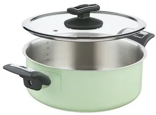 KOLIMAX - české nerezové nádobí Rendlík s poklicí KOLIMAX COMFORT GREEN 22 cm, 3,0 l