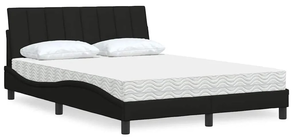 Postel s matrací Hanko černá 140 x 190 cm textil 3310526