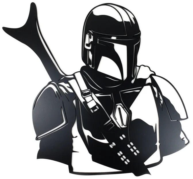 Dřevěná dekorace Star Wars Mandalorian černý