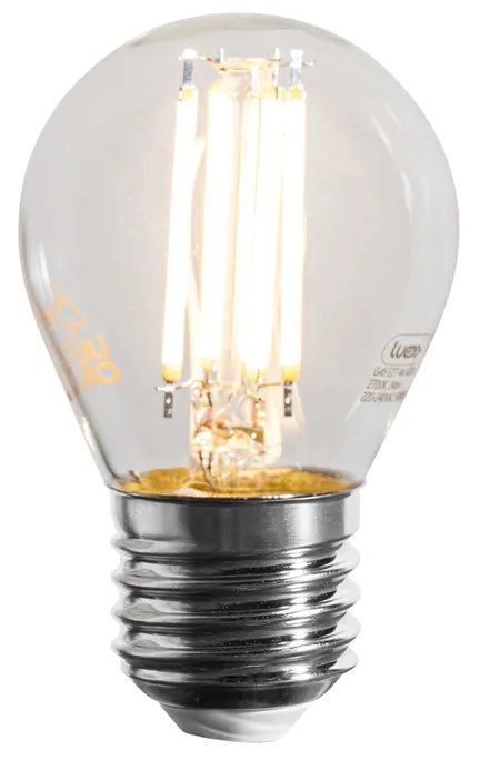 Sada 5 stmívatelných LED žárovek E27 Filament G45 čirá 4W 470 lm 2700K