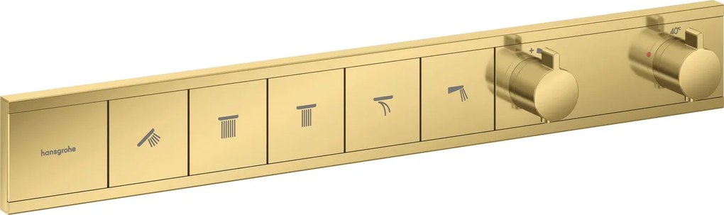 Hansgrohe RainSelect, podomítkový termostatický modul pro 5 spotřebičů, zlatá, HAN-15384990