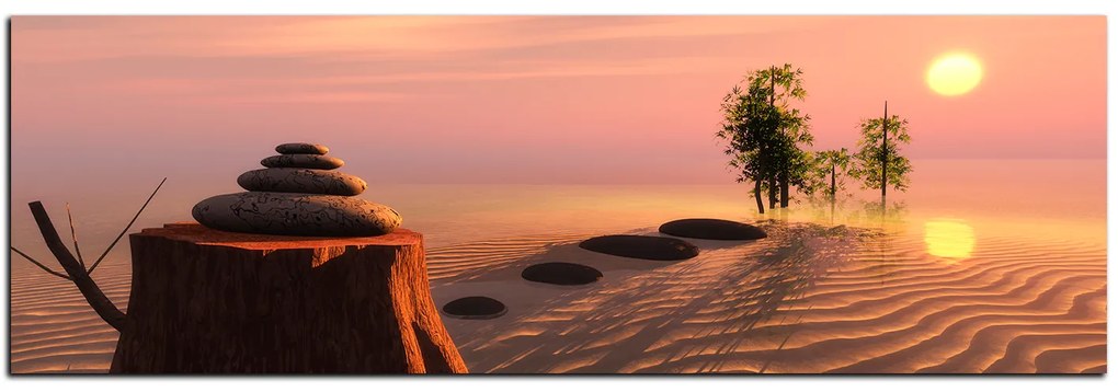 Obraz na plátně - Zen stones - panoráma 5162A (105x35 cm)