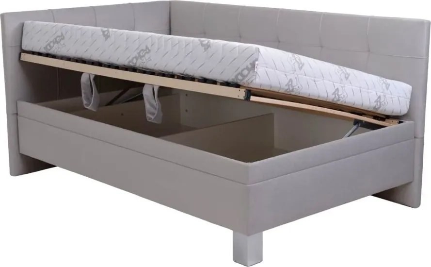 Pohoda Čalouněná postel VERONA s úložným prostorem a volně loženou matrací | Šířka matrace: 120 cm,Látka: Afro 22