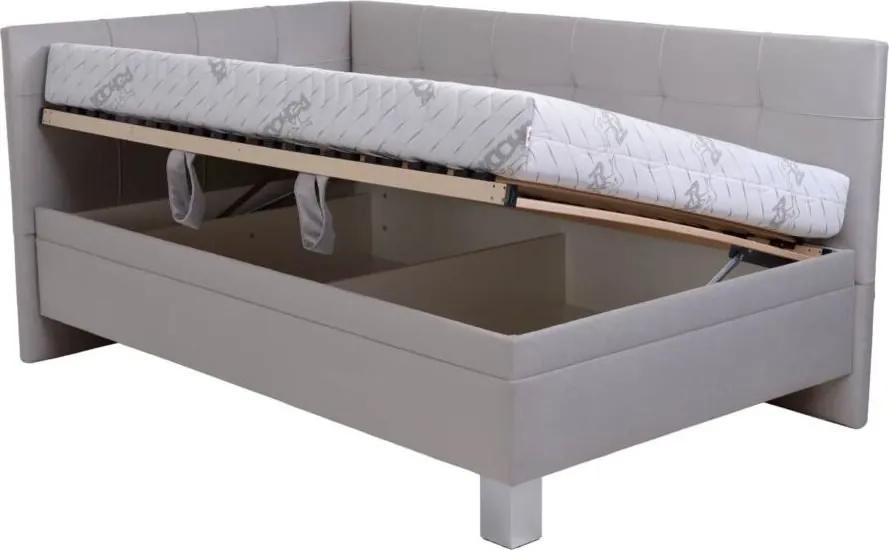Pohoda Čalouněná postel VERONA s úložným prostorem a volně loženou matrací | Šířka matrace: 120 cm,Látka: Aragon 59