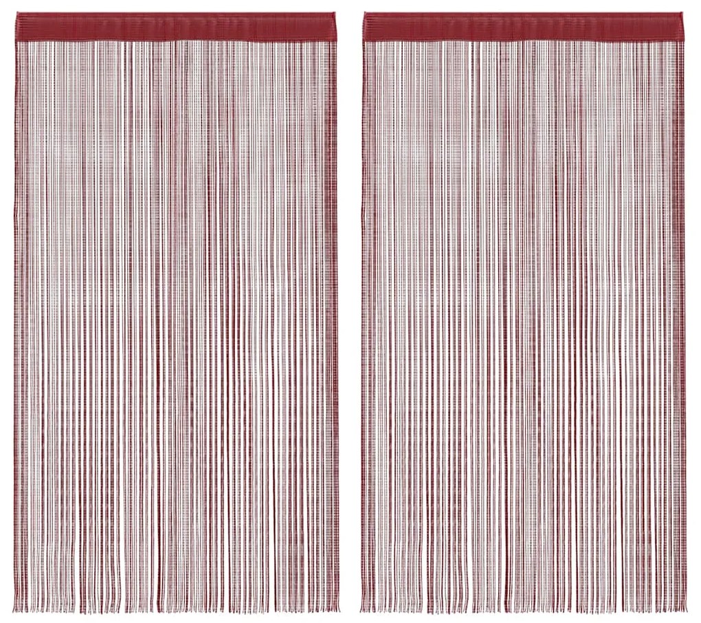 Provázkové záclony, 2 ks, 100x250 cm, vínová