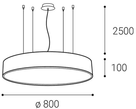 Led2 Závěsné LED svítidlo MONO P-Z ø 80 cm Barva: Černá, Stmívání: RF control
