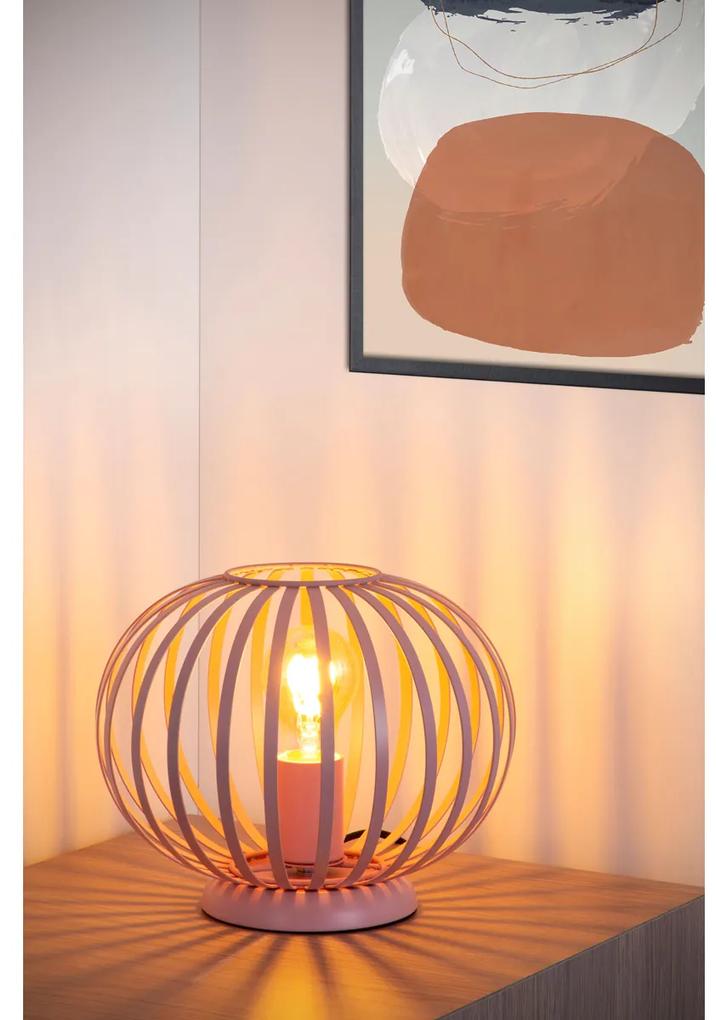 Lucide 78593/25/66 stolní lampa Merlina, růžová, E27, ø25,5cm