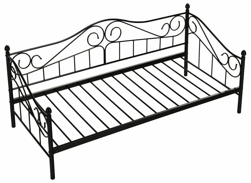 Tempo Kondela Kovová postel DAINA 90x200, černá