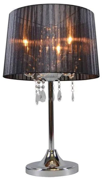 Klasická stolní lampa chrom s černým odstínem - Ann-Kathrin 3