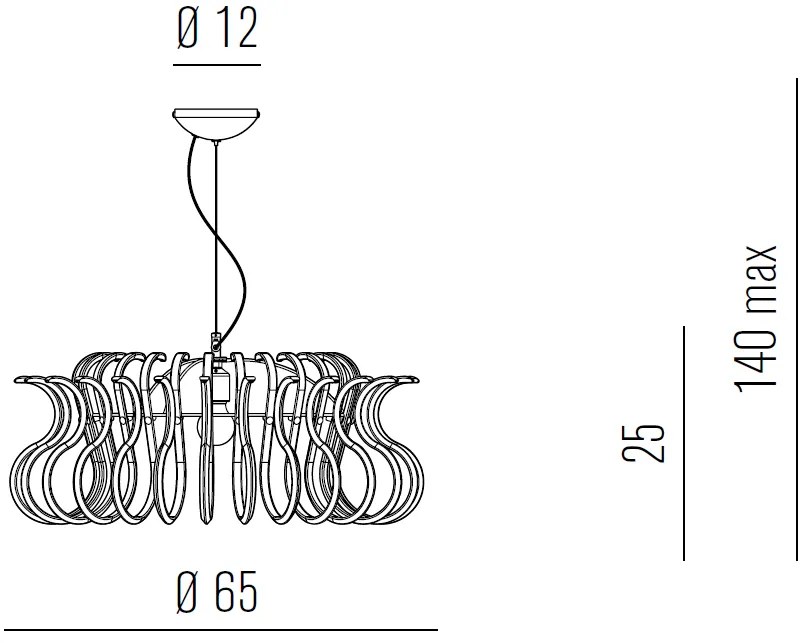 Metal Lux 234.165 Wave, závěsné křišťálové svítidlo, 9x40W G9, prům. 65cm