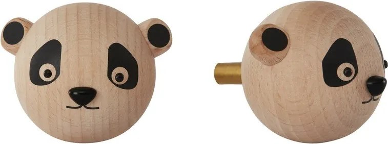 Nástěnný háček z bukového dřeva v přírodní barvě Panda – OYOY Mini