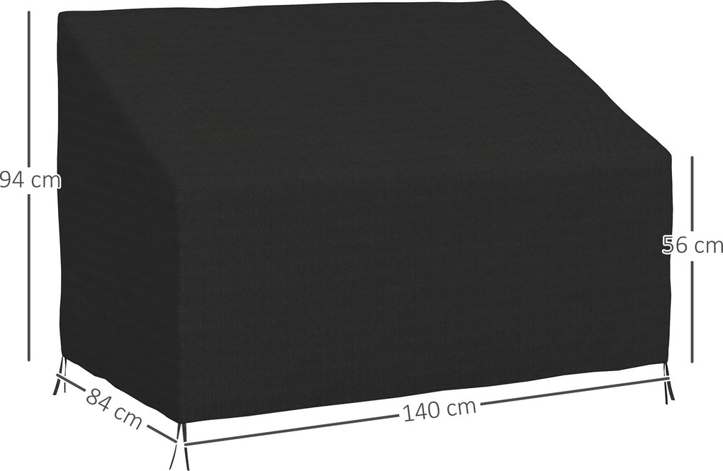 Outsunny kryt na 2-místnou lavici z oxfordské tkaniny 600D s vodoodpudivou úpravou pro terasu 140x84x56/94 cm